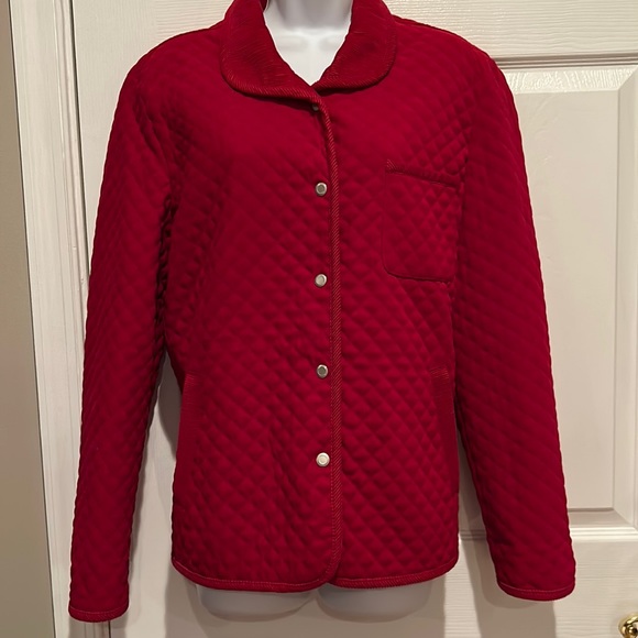 Talbots | Jackets & Coats | Talbots Stretch Red Quilted Jacket Sz M ...